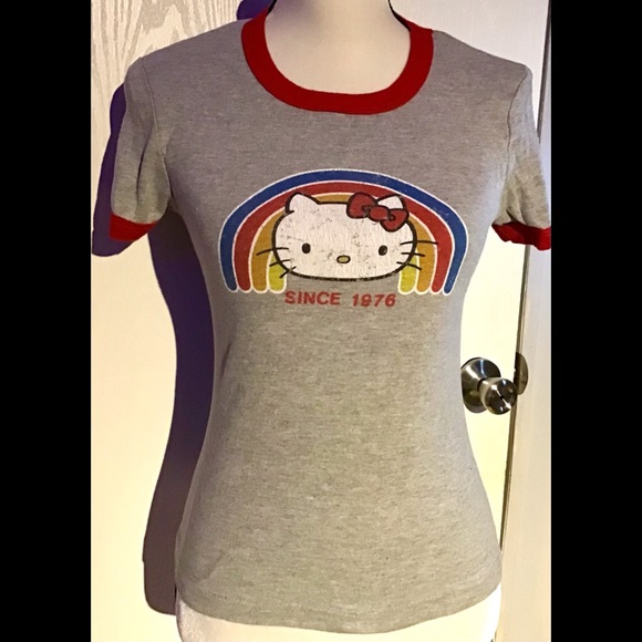 Tops | Vintage Y2k Sanrio Hello Kitty Ringer Teea24 | Poshmark